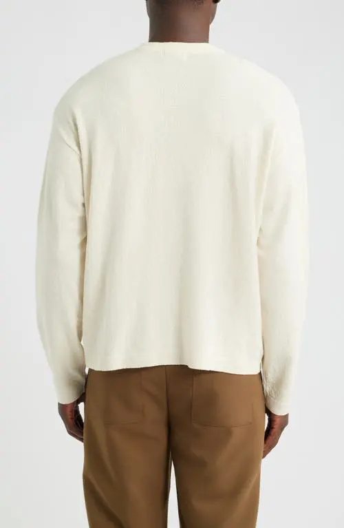 KROST Oversize Crepe Knit Cotton Blend Crewneck Sweater