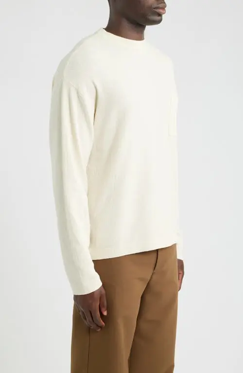 KROST Oversize Crepe Knit Cotton Blend Crewneck Sweater