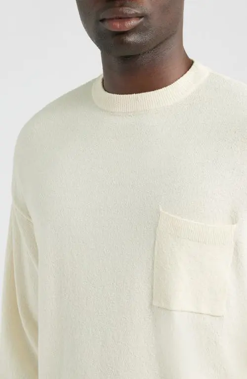 KROST Oversize Crepe Knit Cotton Blend Crewneck Sweater