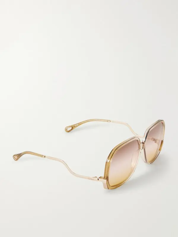 Chloé Oversized Square-frame Acetate Sunglasses - Neutrals
