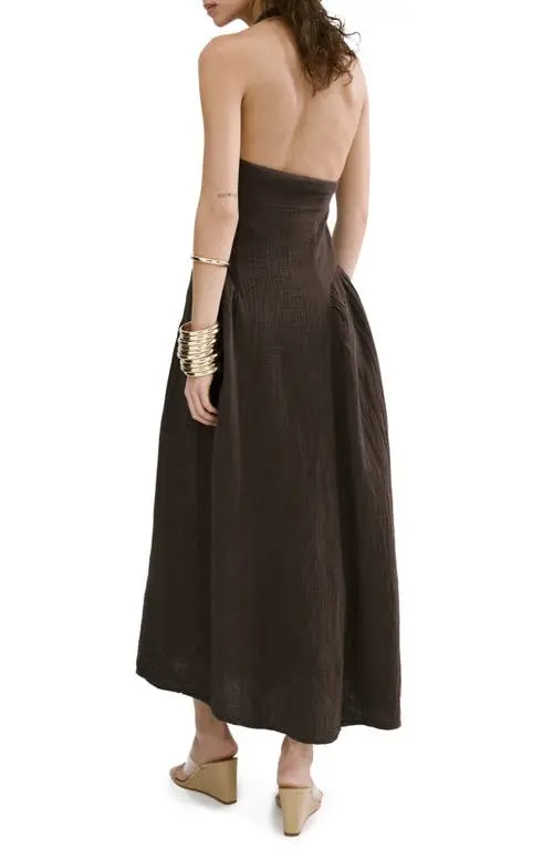 Mango Double Gazue Halter Maxi Dress
