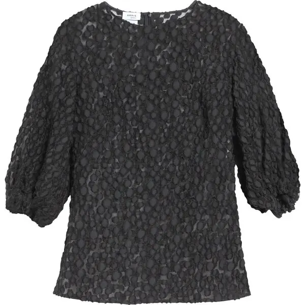 Akris Devoré Dot Organza Top - Black