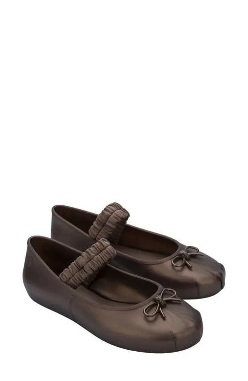 Melissa Sophie Scrunch Mary Jane Flat - Bronze