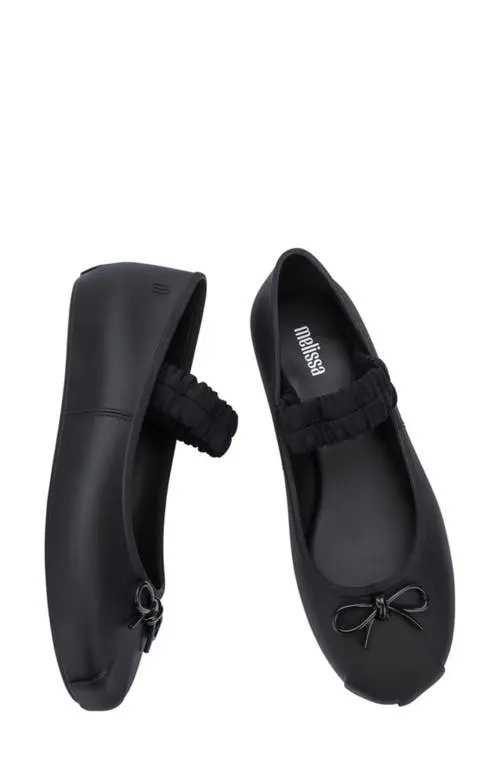 Melissa Sophie Scrunch Mary Jane Flat - Matte Black