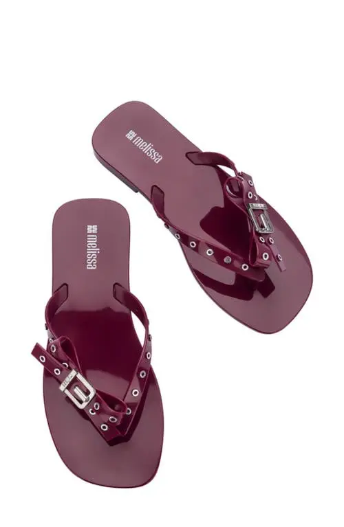 Melissa Harmonic Flip Flop With Buckle Detailing - Red