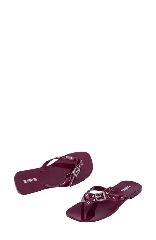 Melissa Harmonic Flip Flop With Buckle Detailing - Red