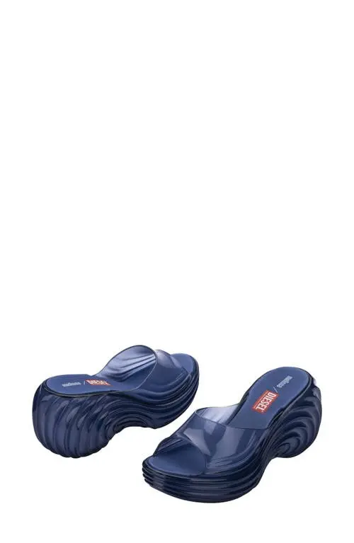 Melissa X Diesel Platform Slide Sandal - Transparent Blue