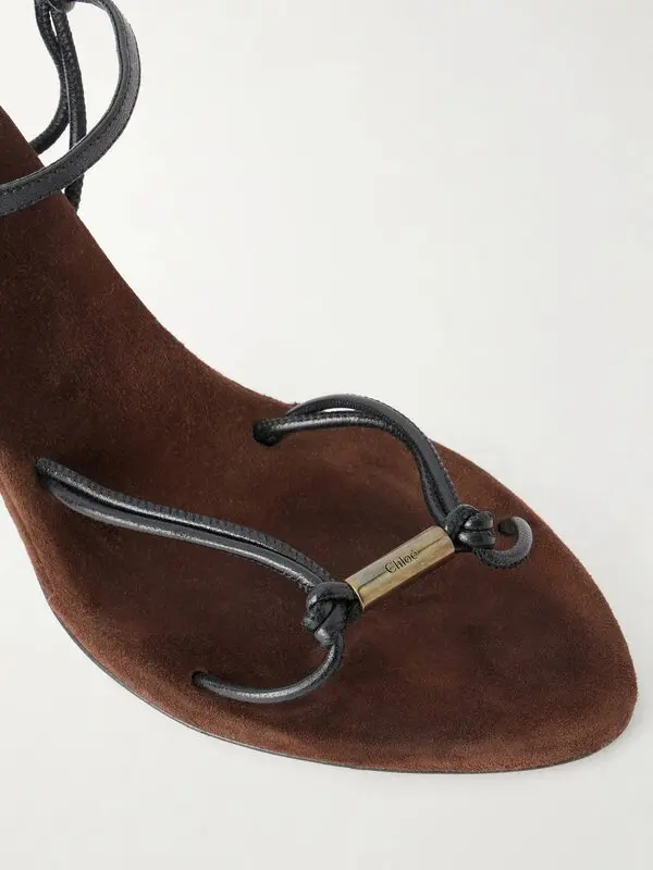 Chloé Matilda Leather And Suede Sandals