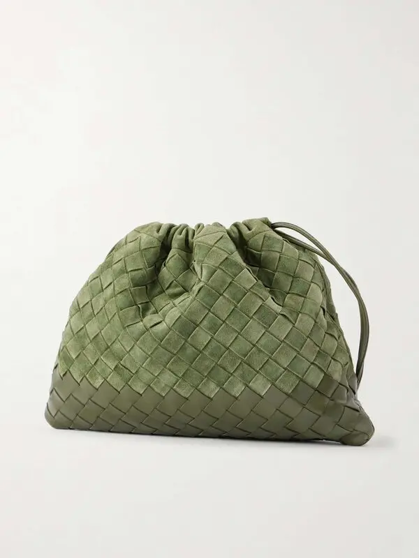 Bottega Veneta Dustbag Intrecciato Suede Shoulder Bag