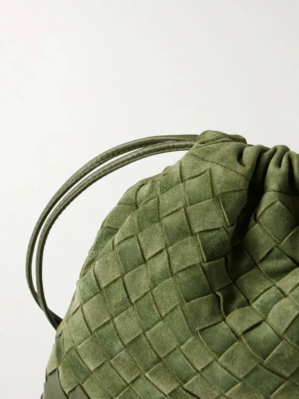 Bottega Veneta Dustbag Intrecciato Suede Shoulder Bag