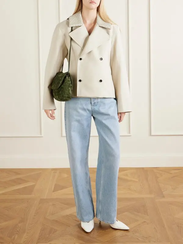 Bottega Veneta Intrecciato Suede Shoulder Bag - Green