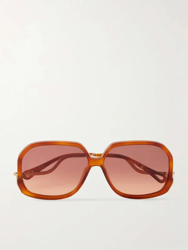 Chloé Square-frame Acetate Sunglasses - Red