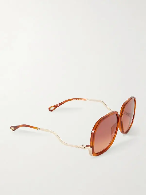 Chloé Square Frame Acetate Sunglasses - Red