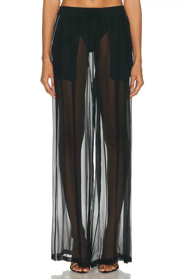 Dolce & Gabbana Sheer Wide Leg Pant - Black