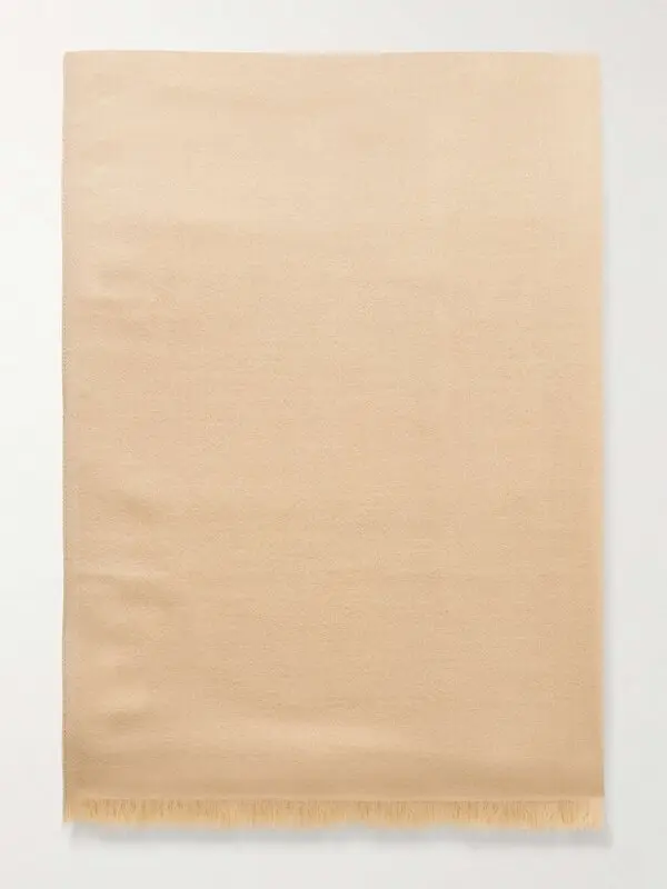 Brunello Cucinelli Karakorum Cashmere And Silk-blend Scarf - Beige