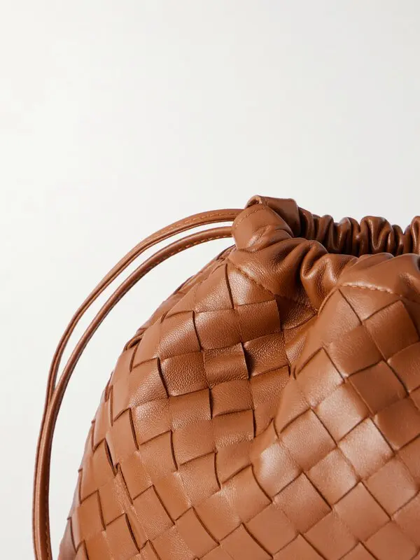 Bottega Veneta Intrecciato Leather Dustbag Shoulder Bag - Brown