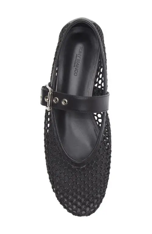 TONY BIANCO Carla Mary Jane Flat - Black Braid