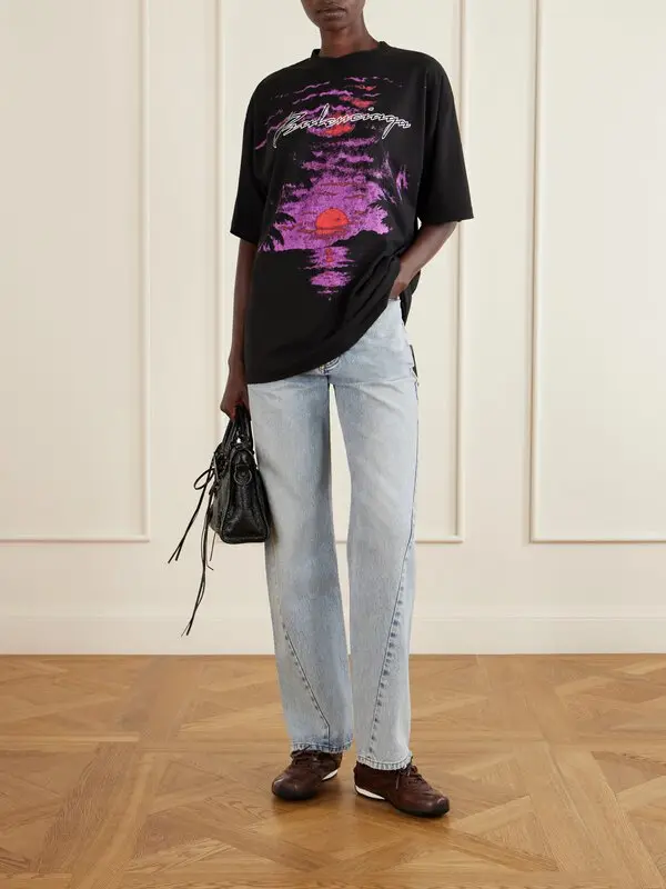 Balenciaga Radar Gradient Lines Leather Sneakers