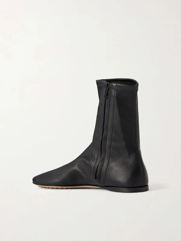 Bottega Veneta Cherry Leather Ankle Boots