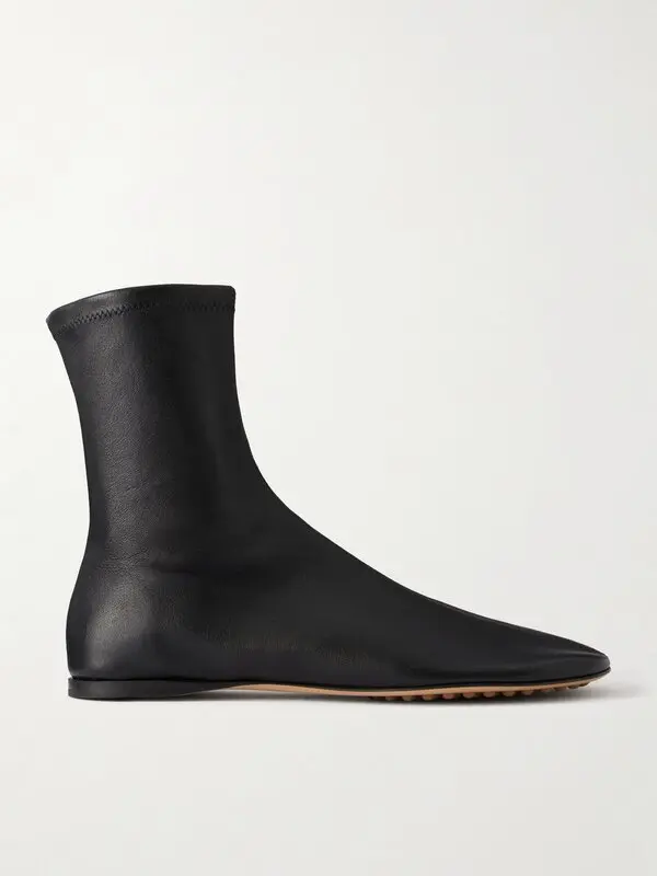 Bottega Veneta Cherry Leather Ankle Boots