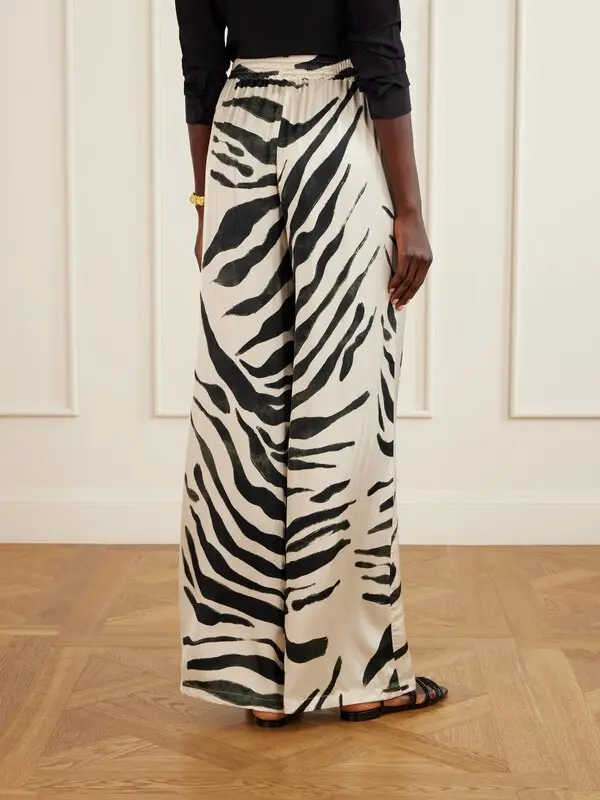 ANDRES OTALORA Tamu Mia Printed Satin Wide-leg Pants