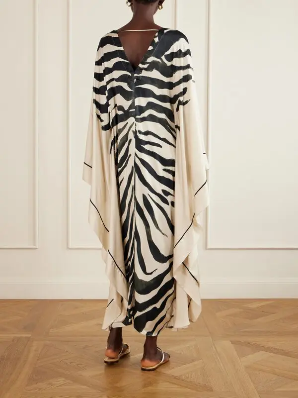 ANDRES OTALORA Zawadi Del Sol Printed Satin Maxi Dress