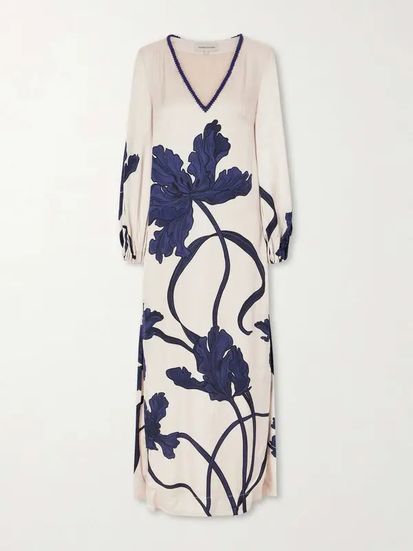 ANDRES OTALORA Aduma Floral-print Maxi Dress - Navy