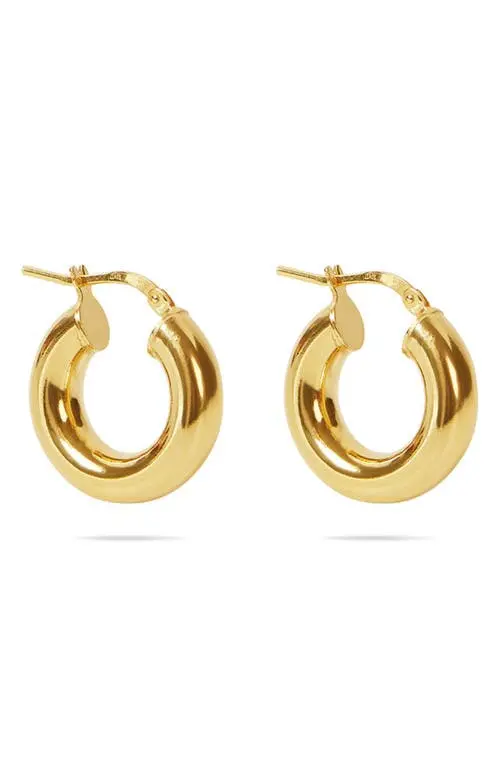 Argento Vivo Chunky Tube Hoop Earrings - Gold