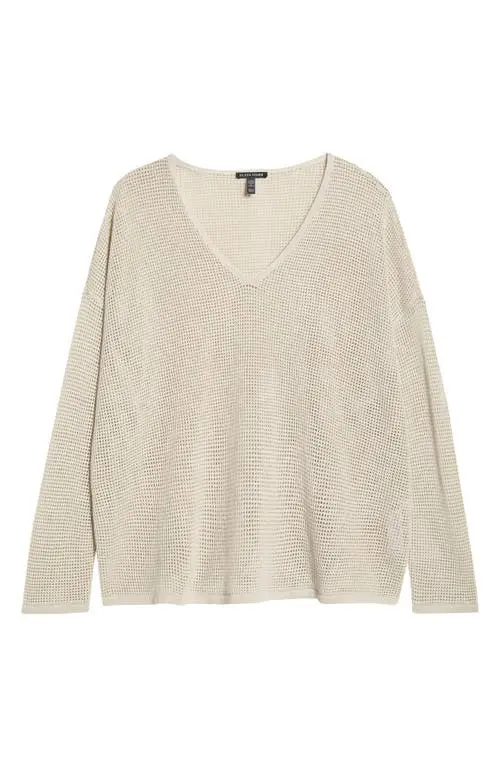 Eileen Fisher V-neck Open Knit Sweater