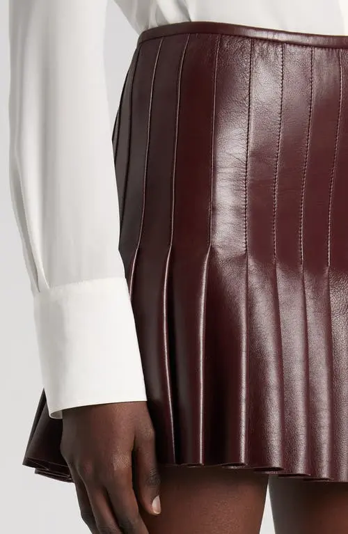 Alexander McQueen Pleated Leather Miniskirt