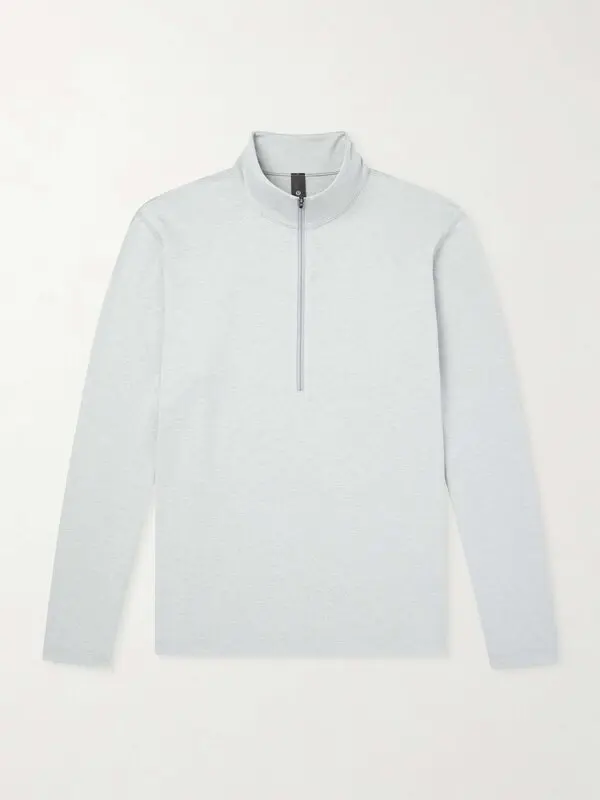 Lululemon Slim-fit Stretch Recycled-jersey Half-zip Top - Gray