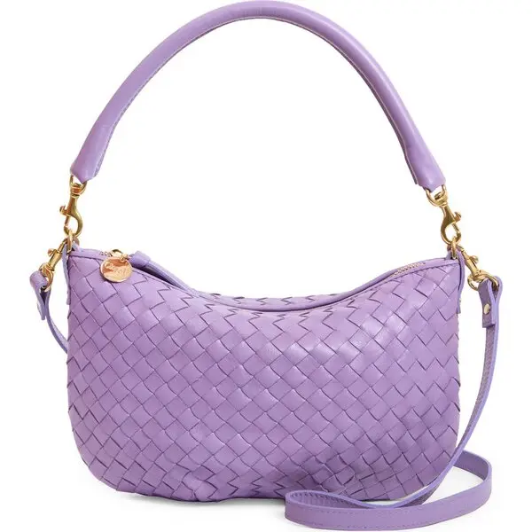 Clare V. Petit Moyen Woven Leather Messenger Bag