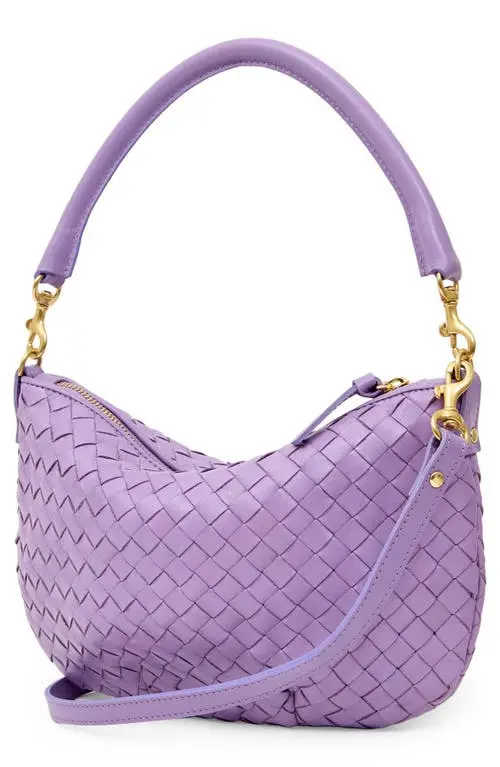 Clare V. Petit Moyen Woven Leather Messenger Bag