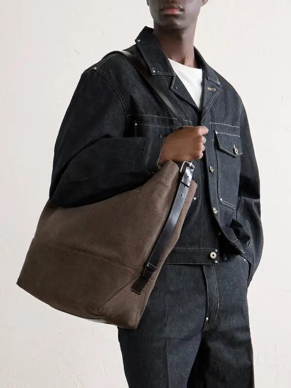 LEMAIRE Leather-trimmed Canvas Tote Bag