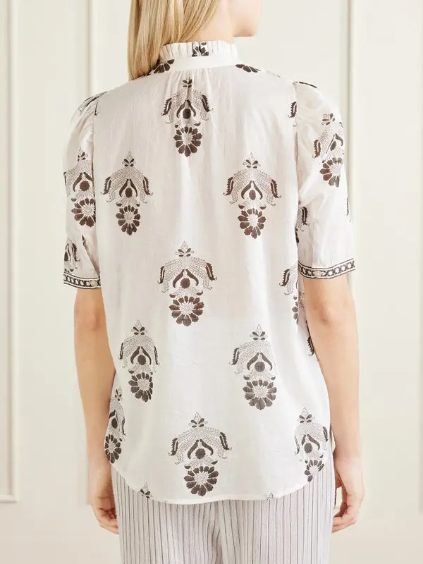 Alix Of Bohemia Winnie Java Cactus Printed Cotton-voile Shirt