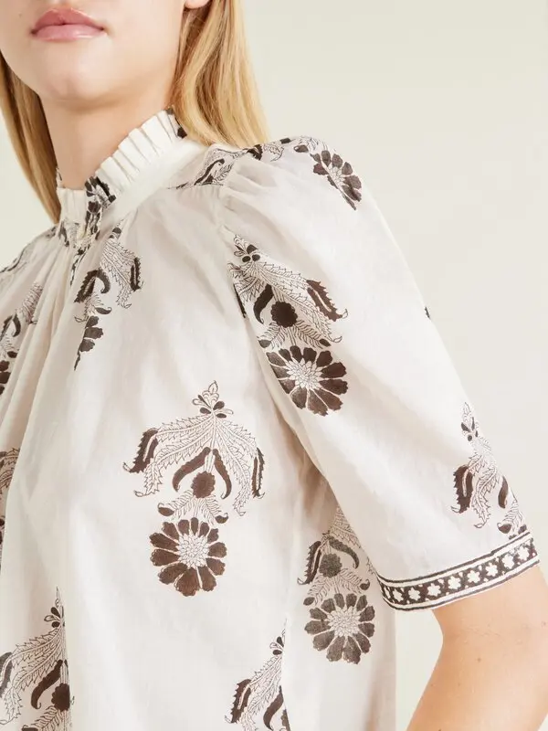 Alix Of Bohemia Winnie Java Cactus Printed Cotton-voile Shirt