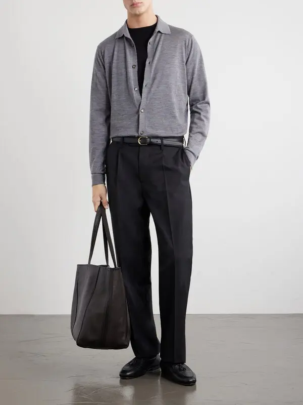 LARDINI Virgin Wool Polo Shirt