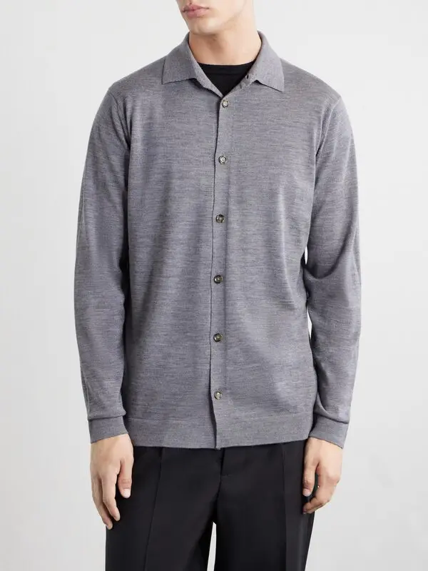 LARDINI Virgin Wool Polo Shirt