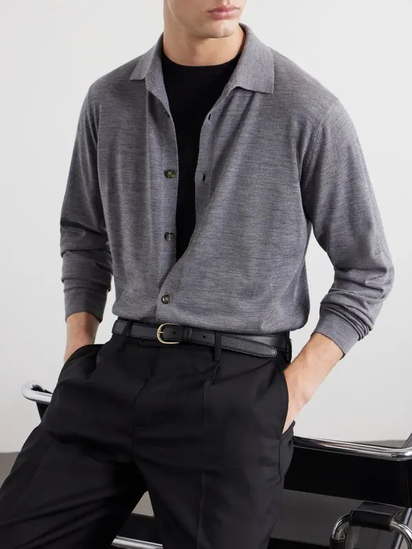 LARDINI Virgin Wool Polo Shirt