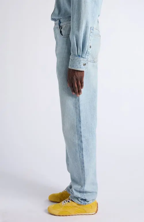 Bottega Veneta Wide Leg Sky Bleached Denim Jeans