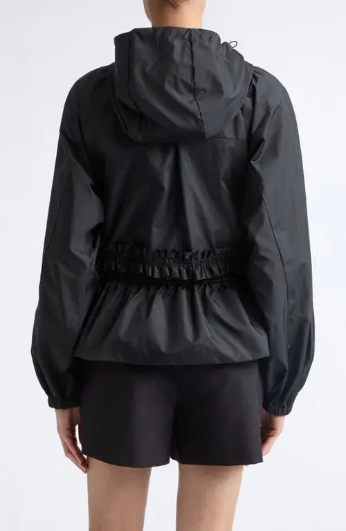 Moncler Imaginaire Short Nylon Canvas Parka With Ruffled Waist