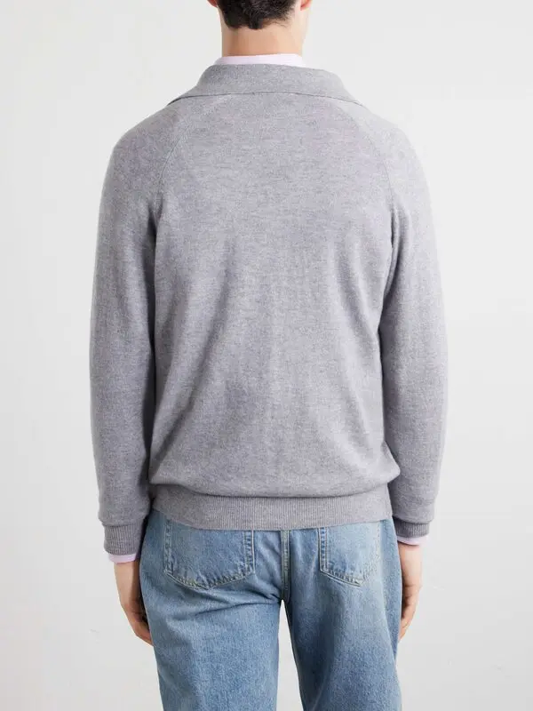 LARDINI Wool And Cashmere-blend Polo Shirt