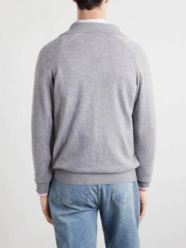 LARDINI Wool And Cashmere-blend Polo Shirt