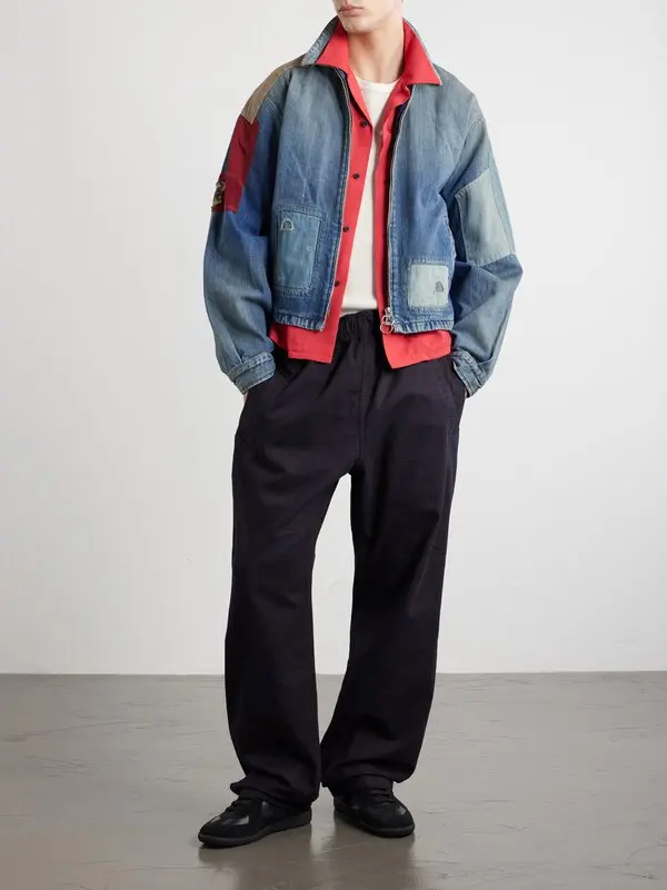 Kapital Distressed Patchwork Denim Jacket