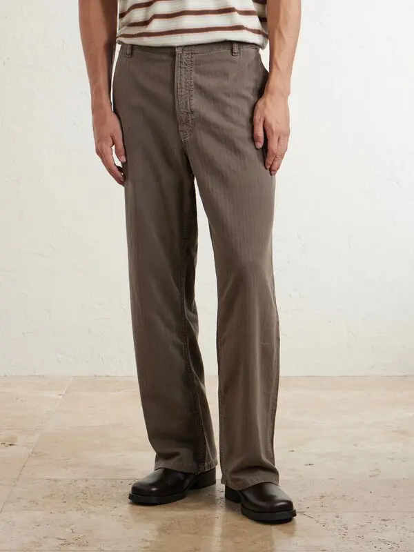 JEANERICA Genua Wide-leg Herringbone Trousers
