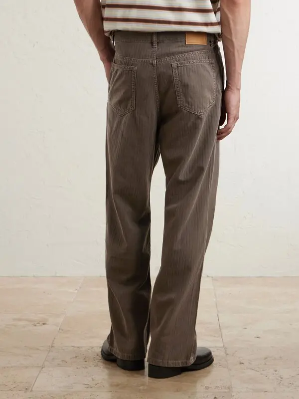 JEANERICA Genua Wide-leg Herringbone Trousers