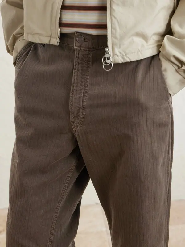 JEANERICA Genua Wide-leg Herringbone Trousers