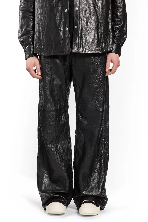 Rick Owens Temple Geth Jeans In Tumbled Lamb - Black