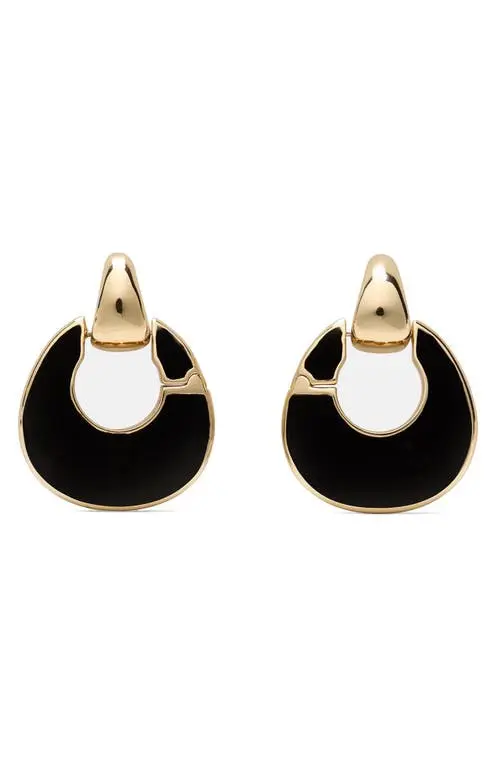 Kate Spade New York Enamel Drop Hoop Earrings - Black