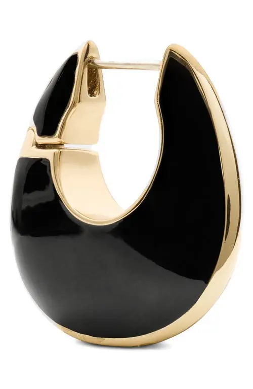 Kate Spade New York Enamel Drop Hoop Earrings - Black